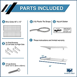 Hyloft 00630 48" x 24" Garage Wall Shelf Storage, White (Pack of 2)