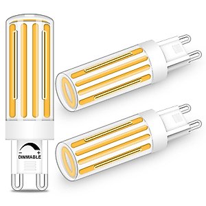 BROLSKUN G9 LED Light Bulbs 8W, Warm White Light, 60W - 80W Halogen Equivalent, Dimmable G9 Bi-Pin Base for Chandelier Lights Bulb Foyer Lights Ceiling Light Bulb (3 Pack)