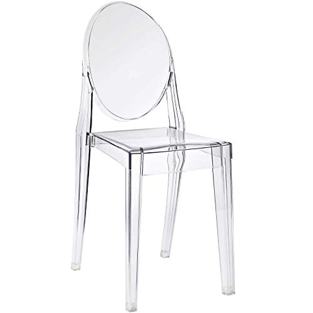 Modway Casper Modern Acrylic Stacking Kitchen and Dining Room Chair in Clear - Fully Assembled