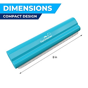 EquiGroomer Deshedding Brush, 8-Inch for Horses and Large Pets, Turquoise, Removes Loose Dirt, Hair, and Fur, Professional Undercoat Grooming Tool
