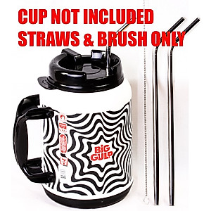 2 Big Gulp 11.5" JUMBO Stainless Steel Straw for 64 oz LONG Drinking Wide Insulated Whirley Travel Mug 7-11 Truck Stop Cup