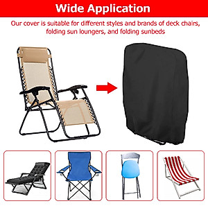 Aofeite Outdoor Folding Zero Gravity Chair Covers, Upgraded Oversized Durable Recliner Cover,420D Oxford Waterproof UV Resistant Lawn Beach Chair Patio Furniture Covers (43Inch Black)
