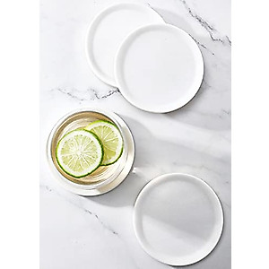 LargeFluted Marble Coaster,High Outside Low Inside and Low,Suitable for Drinks,Wine Glasses,CoffeeCoasters,Diameter4',thickness0.6', Texture Warm,and Delicate,Feel Cool and weighty