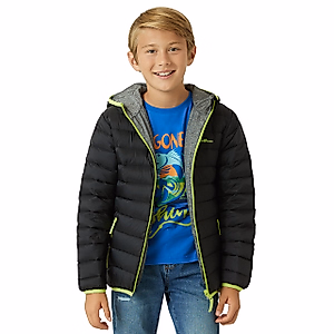 Eddie Bauer Kids' Reversible Jacket - Weather Resistant Quilted Down Coat for Boys and Girls (3-20), Size 10-12, Black