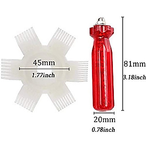 QzoneLife Air Conditioner Fin Comb Plastic Cleaner Repair Tool for AC Unit A/C, 8-15 Fins per Inch, 2.5inch Diameter, 3.9inch Handle Length
