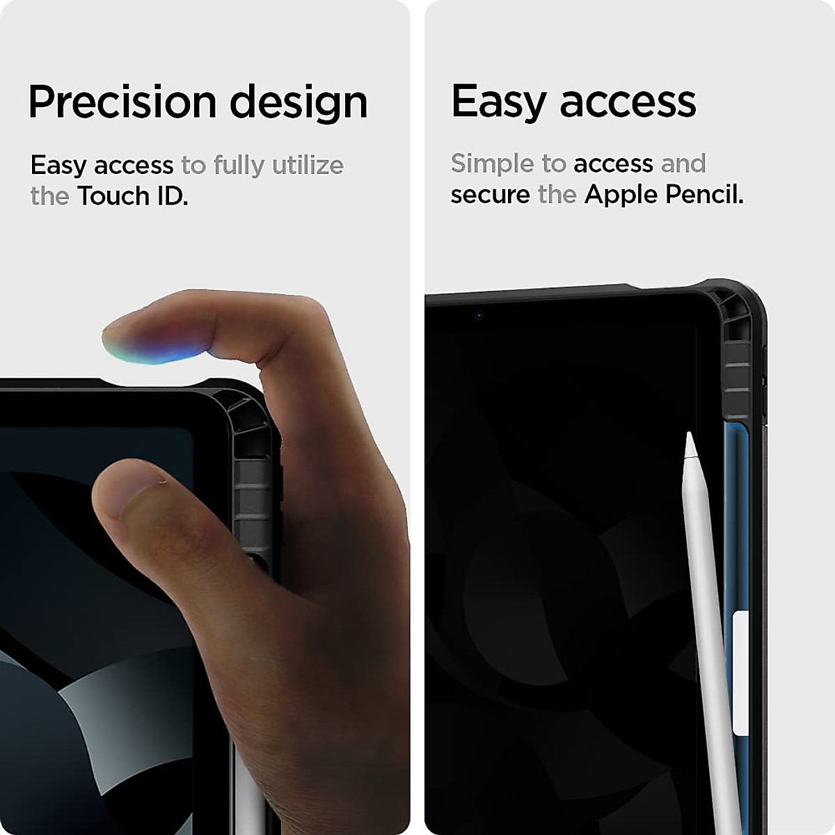 Spigen Tough Armor Pro Designed for iPad Air 11 Inch Case (2024), 10.9 Inch 5th/4th Generation Case (2022/2020) with Pencil Holder - Gunmetal