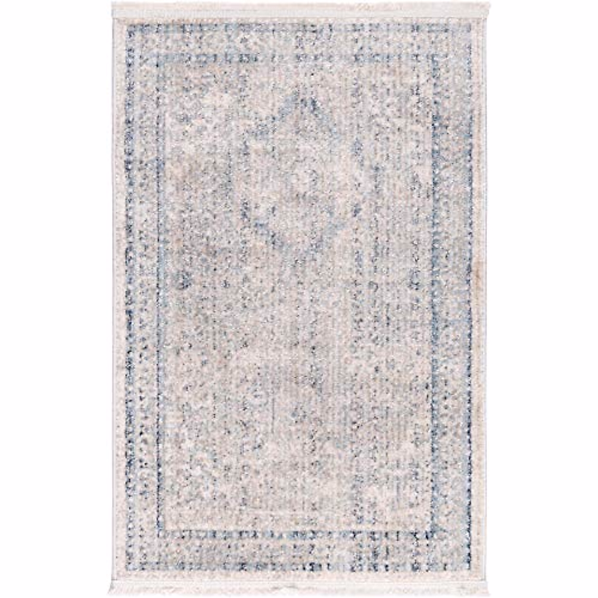 Unique Loom Noble Collection Area Rug - Elizabeth (2' 2" x 3' 1" Rectangle, Gray/ Light Blue)
