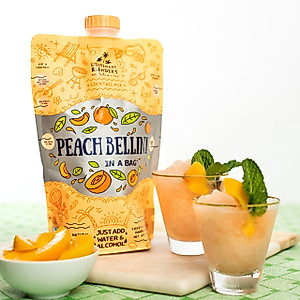 Lt. Blender's Peach Bellini in a Bag - Wine Slushie Mixes - Each Bag Makes 1/2 Gallon of Frozen Peach Bellini Mix – Non-GMO Wine Freezer mix - Make with Wine, Liquor or as a Mocktail - (Pack of 3)