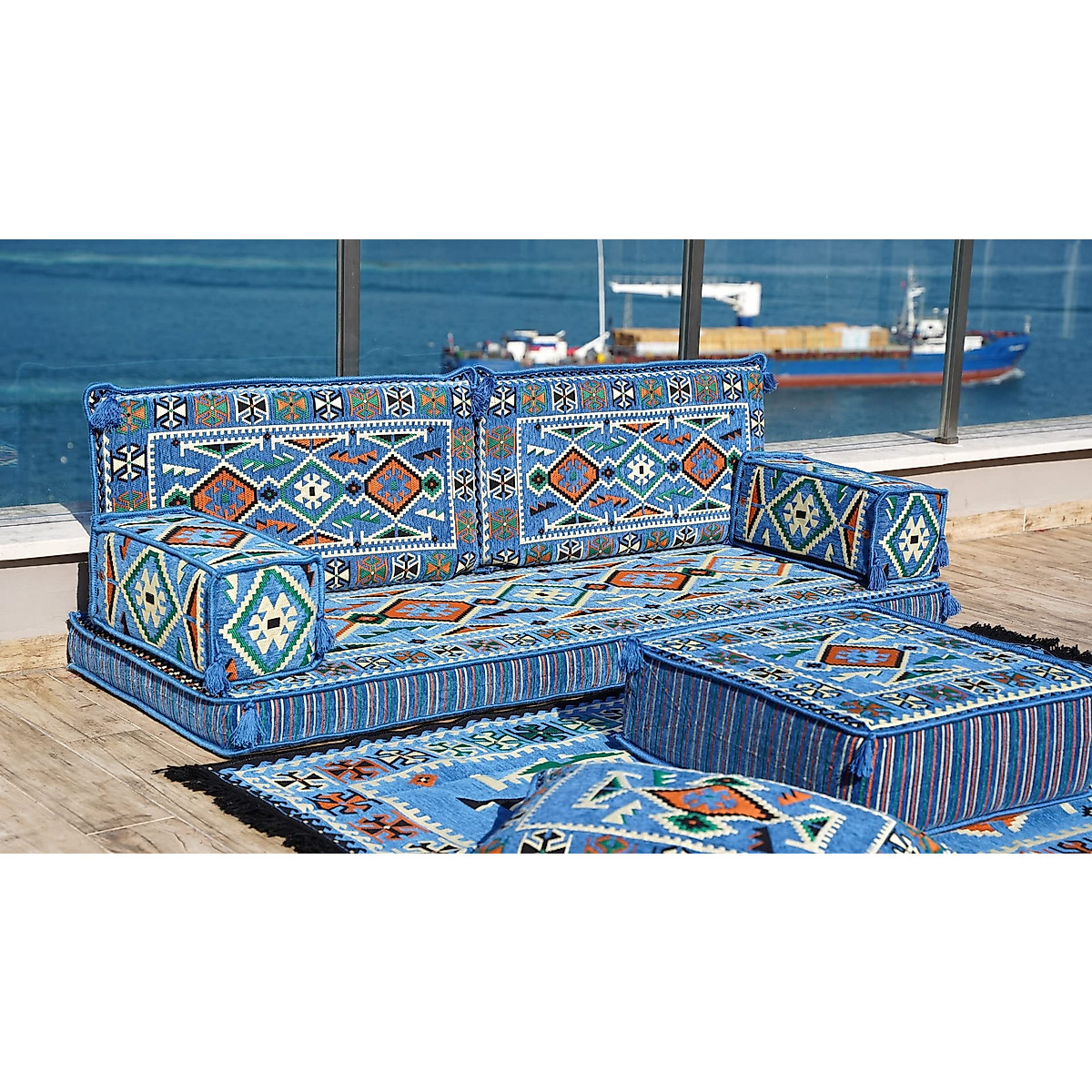 Oriental Floor Couch, Custom Sofa Cover, Arabic Furniture, Arabic Majlis, Arabic Jalsah, Loveseat, Medtitation Yoga Sofas, Sleeper Sofa, Outdoor Sofa (Sofa Full Set, 4'' Thickness (10 cm))