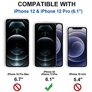 Fotbor for iPhone 12 Pro Privacy Screen Protector, iPhone 12 Privacy Screen Protector [2X Anti-Spy] [Shatterproof] Full Coverage 9H Tempered Glass Screen Protector for Apple iPhone 12 / iPhone 12 Pro 6.1"-2 Pack