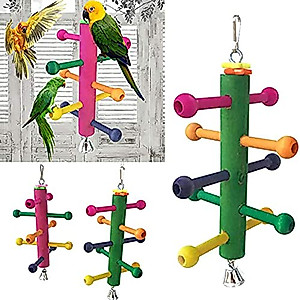 Parakeet Toys Parakeet Toys Parrot Toys 2pcs Stand Toys for Cage Color Climbing Parrot Toy Rotating Wooden Birds Chewing Random Tearing Ladder Parakeet Toys Parrot Toys Parrot Toys
