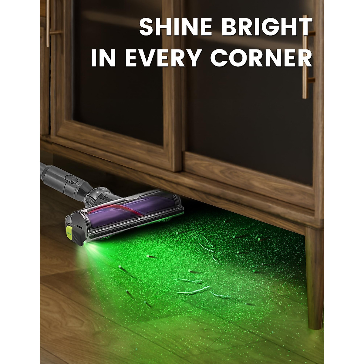 Green Vacuum Light Show All Dust Compatible with Dyson Shark Bissell, Vacuum Cleaner Light Attachment Display All Dust & Detect Cat Dog Hair, Upgrade Universal Accessories (USB-C Rechargeable)