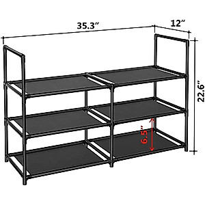 Easyhouse 3 Tier Metal Construction Shoe Rack, Sturdy Shelf Organizer for Entryway, Bedroom, Closet