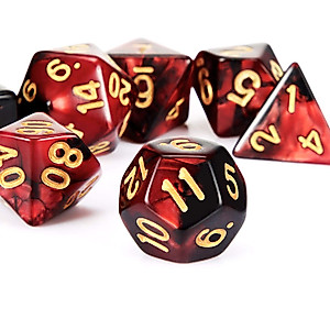 14 Pieces 7-die Dice Set Polyhedral Dice Compatible with Dungeons and Dragons with Black Pouch