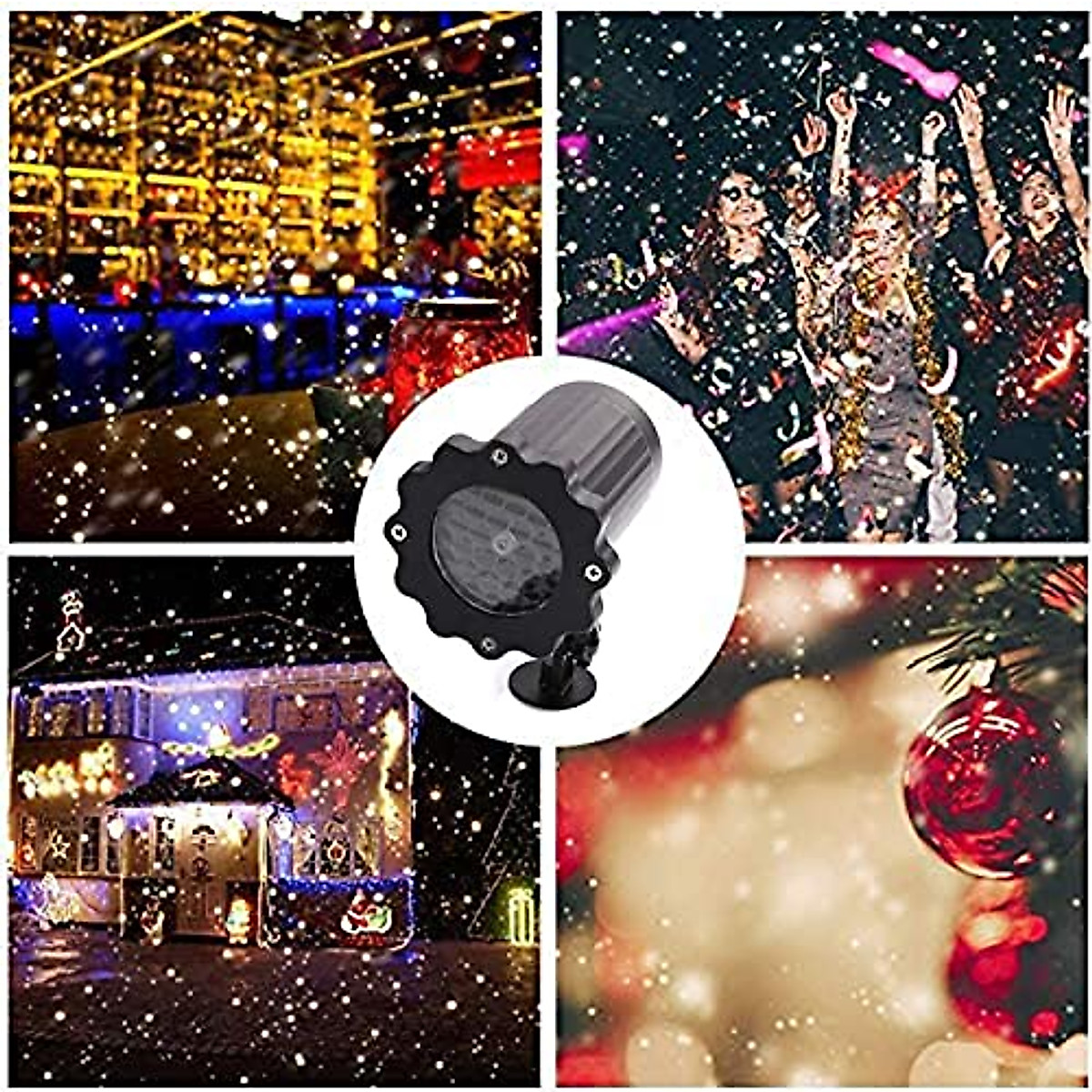 Snowfall LED Light Projector, Christmas Rotating LED White Snowflake Lamp with Remote Control for Christmas, Holiday,Halloween,Party,Garden,Wedding,Indoor Outdoor Decorations on Halloween Waterproof