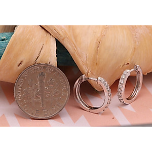 Dazzlingrock Collection 0.20 Carat (ctw) Round White Diamond Ladies Huggie Hoop Earrings 1/5 CT, 10K White Gold