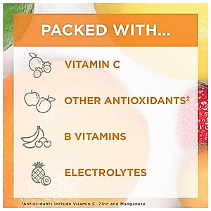 Emergen-C 1000mg Vitamin C Powder for Daily Immune Support Caffeine Free Vitamin C Supplements with Zinc and Manganese, B Vitamins and Electrolytes, Super Orange Flavor -60 Count(Pack of 1)