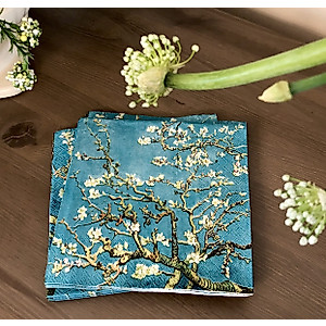 20-ct 13x13 Almond Decorative Napkins for Decoupage Floral Napkins for Mother's Father's Day Pretty Flower Napkins Fall Thanksgiving Paper Floral Lunch Dinner Cocktail Napkins Beautiful Paper Napkins