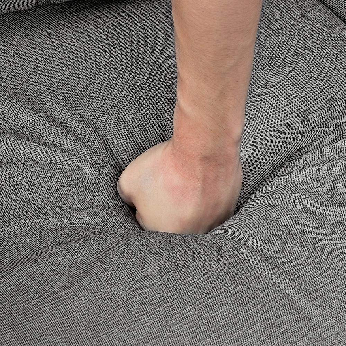 Topeakmart Fabric Recliner Sofa Push Back Recliner Chair Adjustable Modern Single Reclining Chair Upholstered Sofa with Pocket Spring Living Room Bedroom Home Theater Light Grey