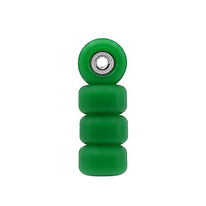 Teak Tuning Eco 85D CNC Poly Fingerboard Wheels - Street Shape, 7.5mm Dia., 5mm Wide - Green Colorway