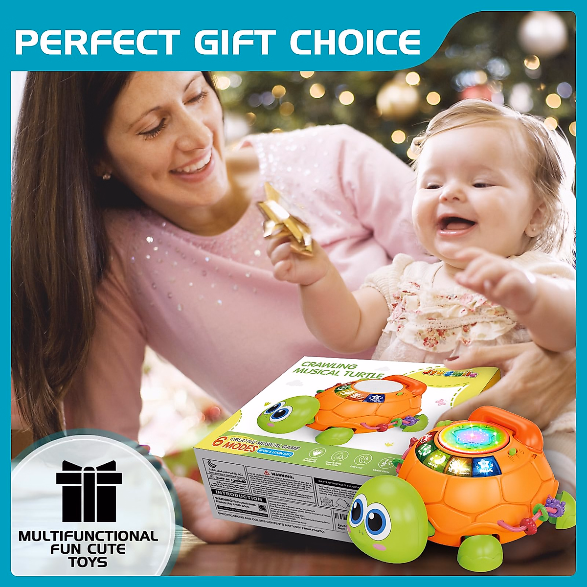 Baby Toys 6 to 12 Months, Musical Turtle Crawling Baby Toys for 12-18 Month, Early Learning Educational Toy with Light & Sound, Birthday Toy for Infant Toddler Boy Girl 7 8 9 10 11 month 1-2 Year Old