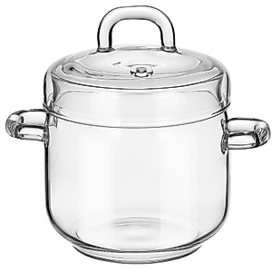 Glass Simmer Pot Thickened Glass Cooking Pot 350ml Glass Potpourri Simmer Pot Clear Pot Microwave Safe Saucepan for Soup Pasta Noodle Milk Food