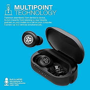JLab JBuds Air Pro True Wireless Earbuds | Black | Bluetooth Multipoint | Auto Play & Pause | Dual Connect | IP55 Sweat & Dust Resistance | Be Aware Audio for Safety | Custom 3 EQ Sound Settings