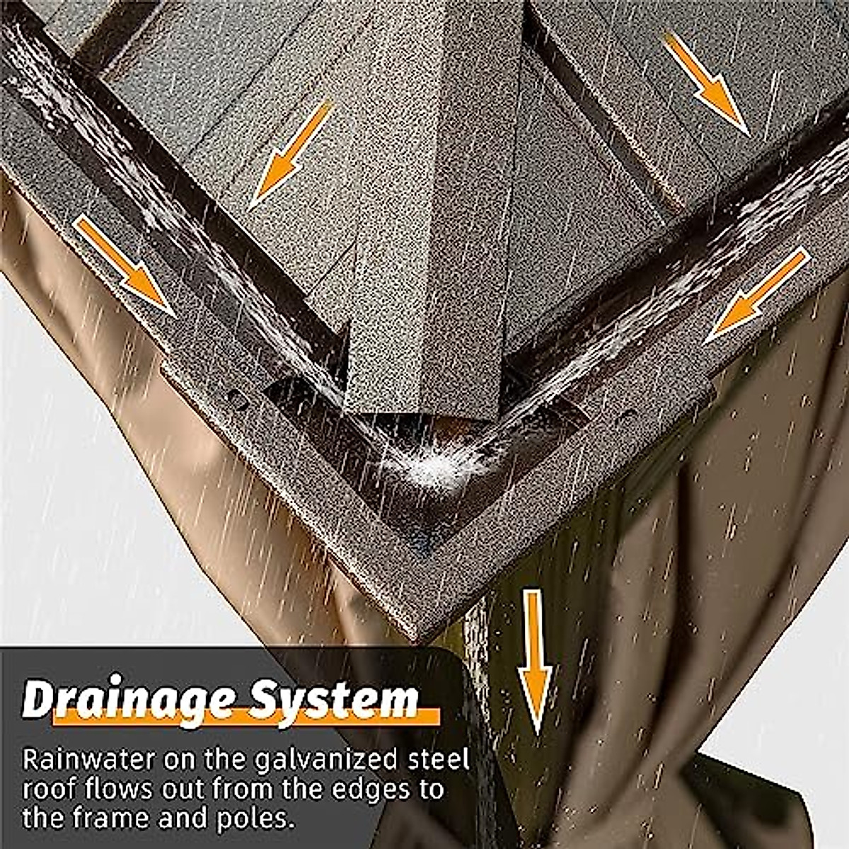 RITSU 12'x20' Gazebo, Hardtop Outdoor Aluminum Frame Canopy with Galvanized Steel Double Roof, Outdoor Permanent Metal Pavilion with Curtains and Netting for Patio,Backyard and Lawn, Brown