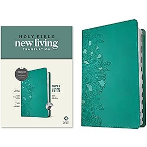 NLT Super Giant Print Bible, Filament Enabled (LeatherLike, Peony Rich Teal, Indexed, Red Letter)