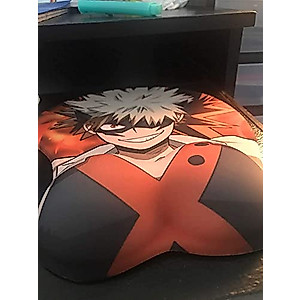 fonyell My Hero Academia 3D Anime Mouse Pad with Wrist Support Cartoon Silica Gel Wrist Rest Cushion Pain Relief for Gaming Office (Bakugou Katsuki)