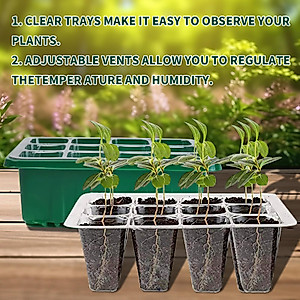 GYTF Seedling Starter Trays with Heating Mat, 6 Pack 72-Cell Plant Starting Kit with Humidity Dome for Small Mini Greenhouse Germination Seeds Growing Starting