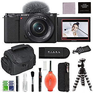 Sony Alpha ZV-E10 Mirrorless Vlog Camera & 16-50mm Lens Bundle with Water Resistant Bag, Flexible Tripod + More | Sony ZV-E10