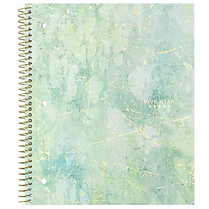 Five Star Spiral Notebooks, 1 Subject, College Ruled, 11" x 8-1/2", Cute Designs Bright Colors, 3 Pack, Design May Vary.