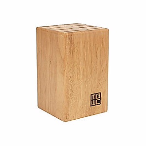 Miracle Blade 8-Piece Steak Knife Block for 4" Steak Knives, Wood Natural Finish