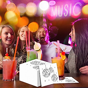 50 Pack 70s Disco Party Napkins 70’s Disco Party Supplies Decorations Disco Ball Paper Stylish Disposable Napkins for 80s 90s Engagement Birthday Baby Shower Hip Hop Boogie Dance Party Favors