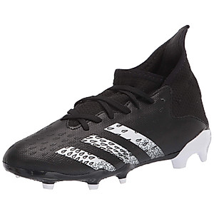 adidas Firm Ground Predator Freak .3 Soccer Shoe (boys) Black/White/Black 4.5 Big Kid