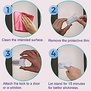 Sliding Door Lock for Child Safety, Window Stoppers for Vertical Windows, Sliding Glass Door Lock for Baby Proof (2 Pack)