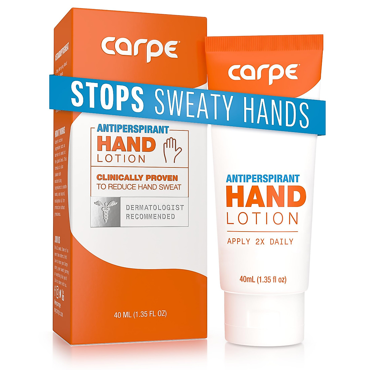 Carpe Antiperspirant Hand Lotion, A dermatologist-recommended smooth lotion that helps stop hand sweat, Great for hyperhidrosis (Original Eucalyptus)