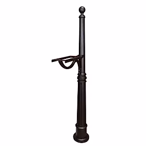 Special Lite Ashland Mailbox Post - Black Cast Aluminum Post for Curbside Mailbox - SPK-600-BLK
