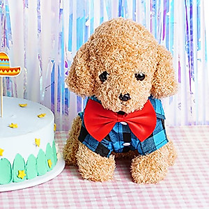 Tongcloud 3 Pack Plaid Puppy Cat Shirt Cute Dog Shirt Cat Shirt Dog Plaid Shirt Dog Shirts for Extra Small Dogs Cats Birthday Party and Holiday Photo