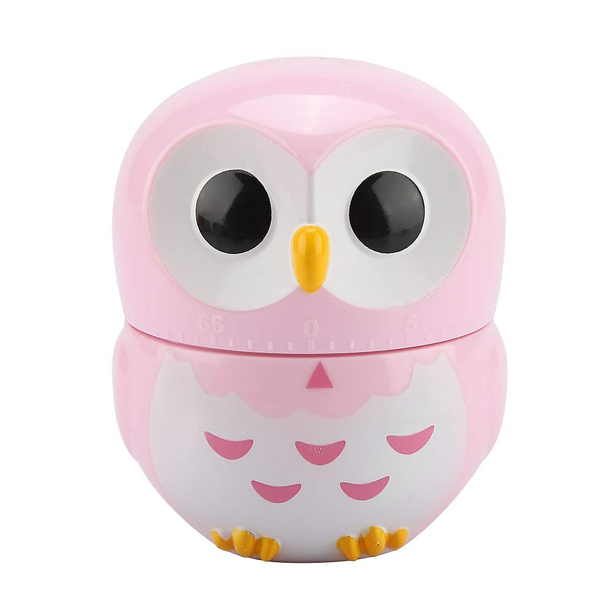 Manual Timer Cute Owl Shape Kitchen Manual Timer Mechanical Home Cooking Counters Clock(Pink)
