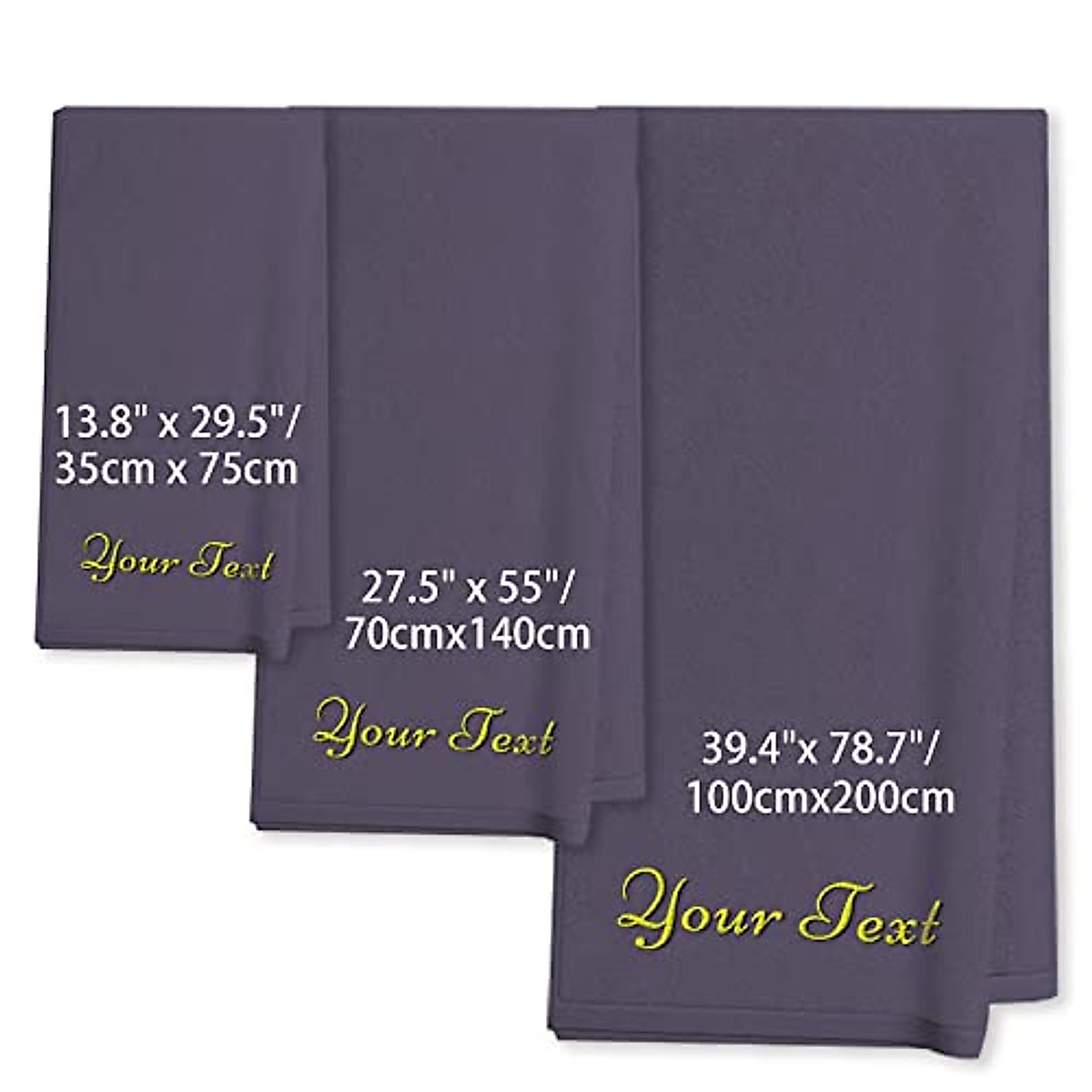 DEKAREAL Personalized Towels with Names 13.8" x 29.5" Custom Embroidered Bath Towels Customized Monogram Hand Towels for Bathroom Beach Kitchen Pool