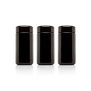 Infinity Jars 100 ml (3.3 fl oz) 3-Pack Tall Black Ultraviolet Refillable Empty Glass Screw Top Jar