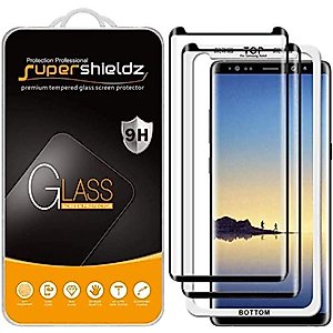 (2 Pack) Supershieldz Designed for Samsung Galaxy Note 8 Tempered Glass Screen Protector with (Easy Installation Tray) 0.33mm, Anti Scratch, Bubble Free