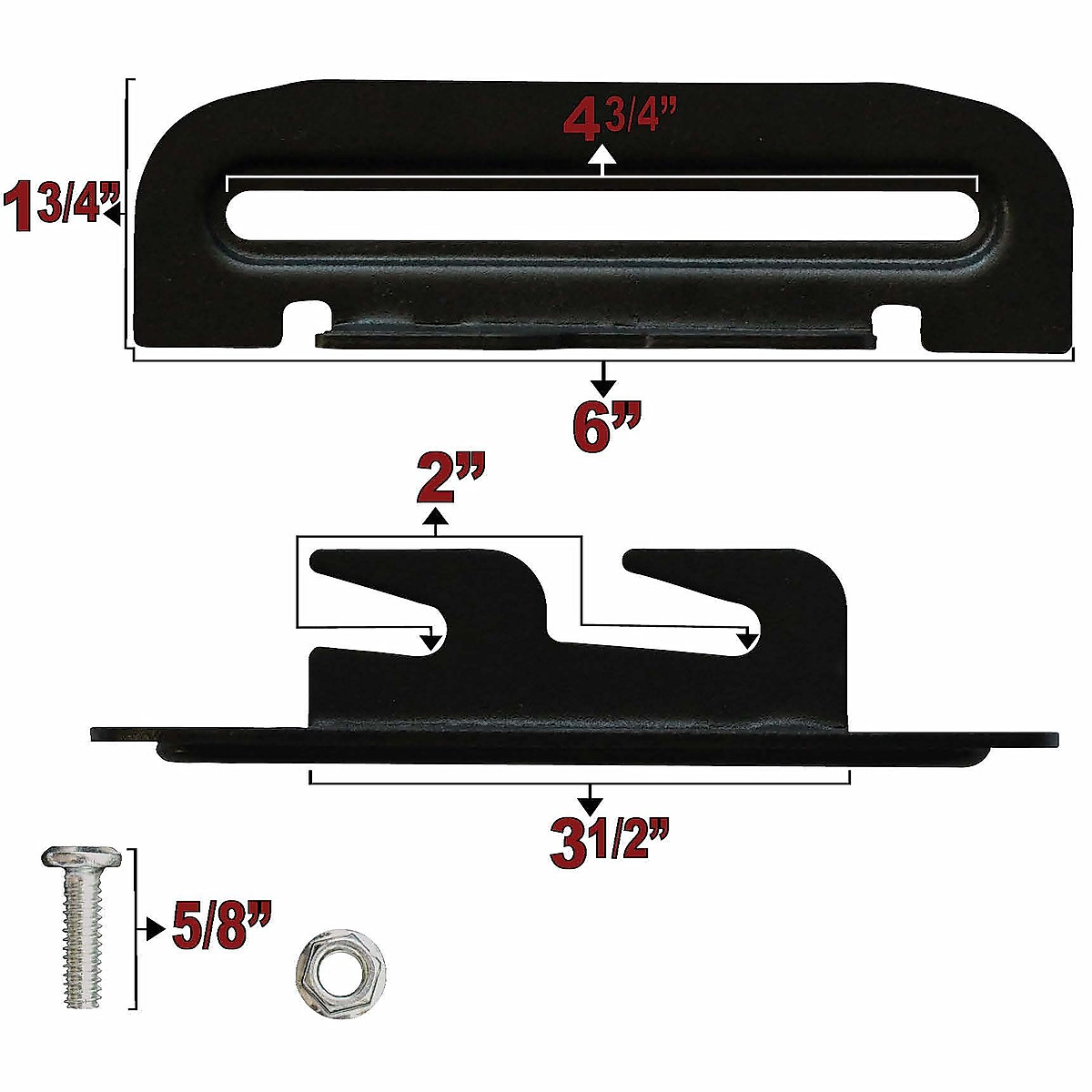 First Choice Products #35 Hook Plate Conversion Kit for Bolt-On Frame to Hook-On Headboard and Footboard - Pack of 4, Black