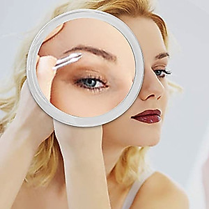 MIYADIVA 20x Magnifying Mirror, Small Magnifying Mirror with Suction Cup, Magnified Mirror, Close Up Mirror for Precise Details of Makeup, Super Magnification, 6" Dia