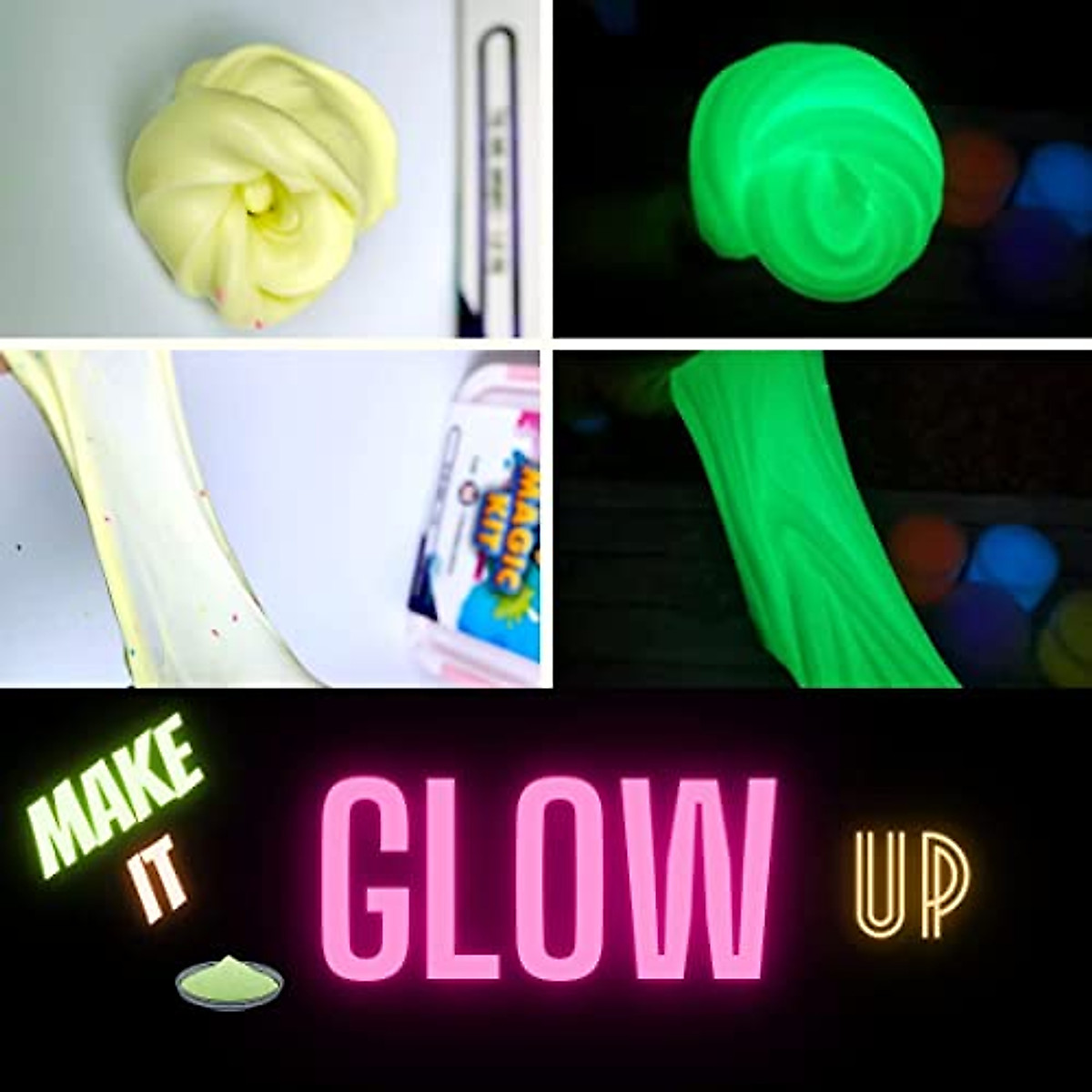 FINOCLAY Slime Kit for Boys Girls, Over 100 Accessories with 24 Non Sticky Premade Slimes in Gift Container, Galaxy, Unicorn Fluffy, Glow in Dark, Glitter, Charms, Fidget Pack Slime Set Party Toy