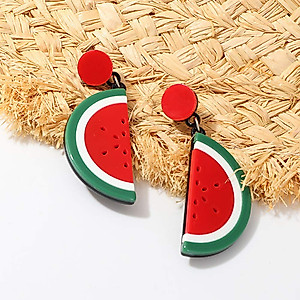 Fashion Earrings For Women,Funny Watermelon Lemon Strawberry Fruit Series Dangle Ear Studs Earrings - Cherry**