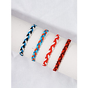 Long tiantian 12Pcs Boho String Bracelets for Women Summer Beach Bracelets Set Handmade Waterproof Surfer Bracelets for Womens（X-12pcs-String Bracelets）