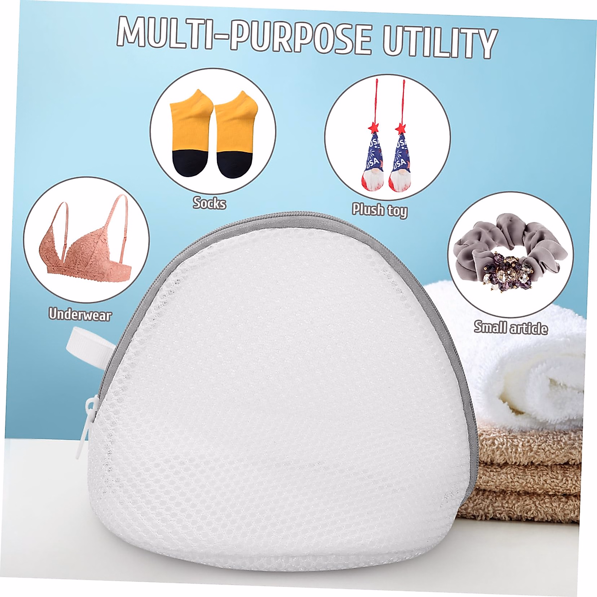 2pcs Three-dimensional Laundry Bag Mesh Bag Travel Laundry Bags Underwear Washing Bag Stockings Washing Protector Bags Bra Washer Protector Laundry Bag Grey BUGUUYO